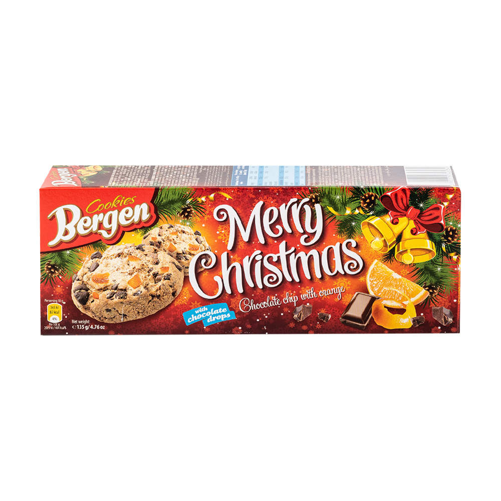 Cepumi ar šokolādes gabaliņiem un apelsīnu Merry Christmas, 135 g ...